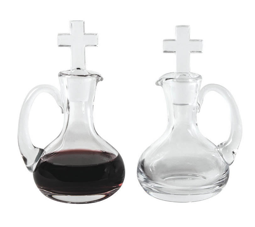 6oz. Mass Cruet Set with Cross Stoppers – In His Name Store